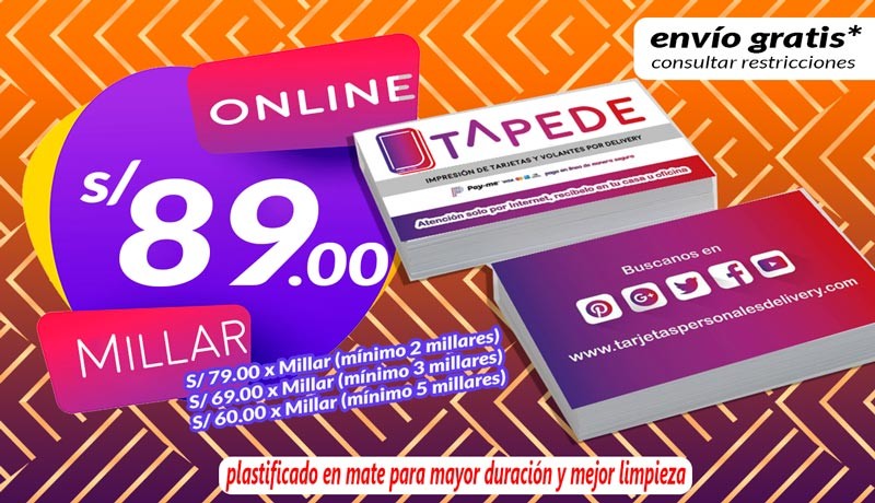 Tarjetas de presentación, flyer y mas - Tarjetas Personales Delivery